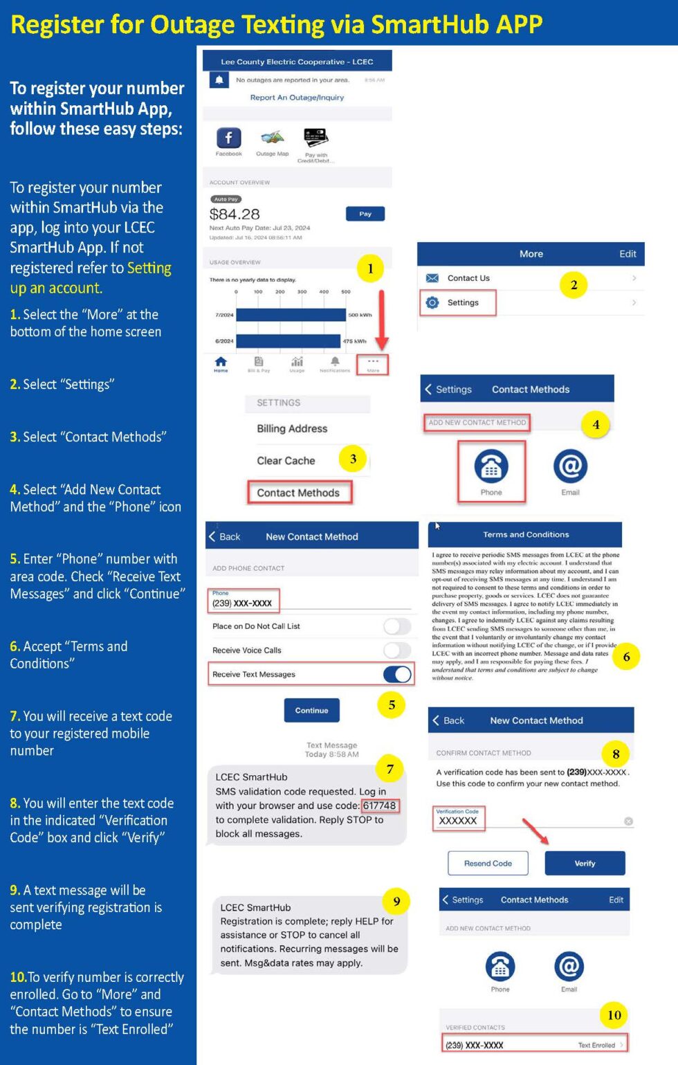 Setting Up Outage Texting App - Lee County Electric Cooperative