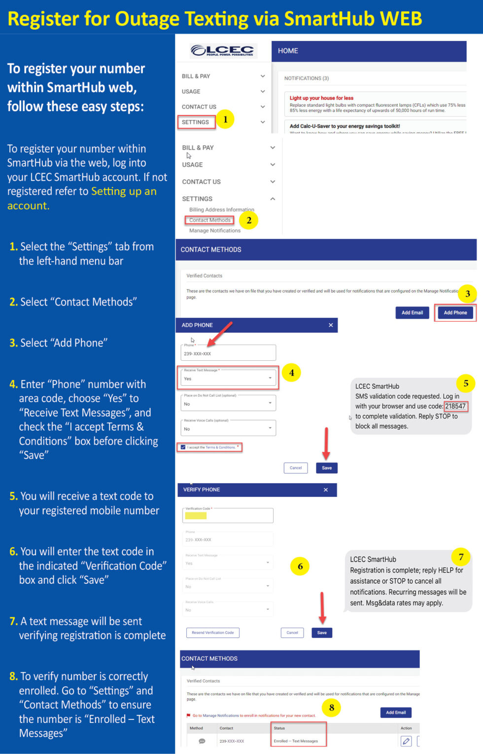 Setting Up Outage Texting Web - Lee County Electric Cooperative